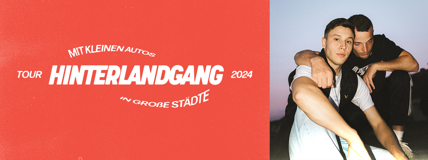 Hinterlandgang announce "Mit kleinen Autos in große Städte" Tour 2024 - Audiolith Booking